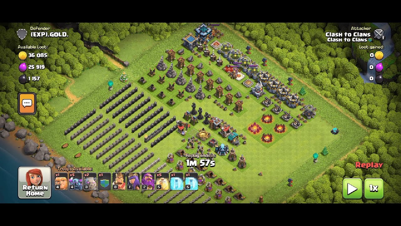EXP Gold vs Clash to Clans | Clash of Clans Defenseless Town Hall 13 ...