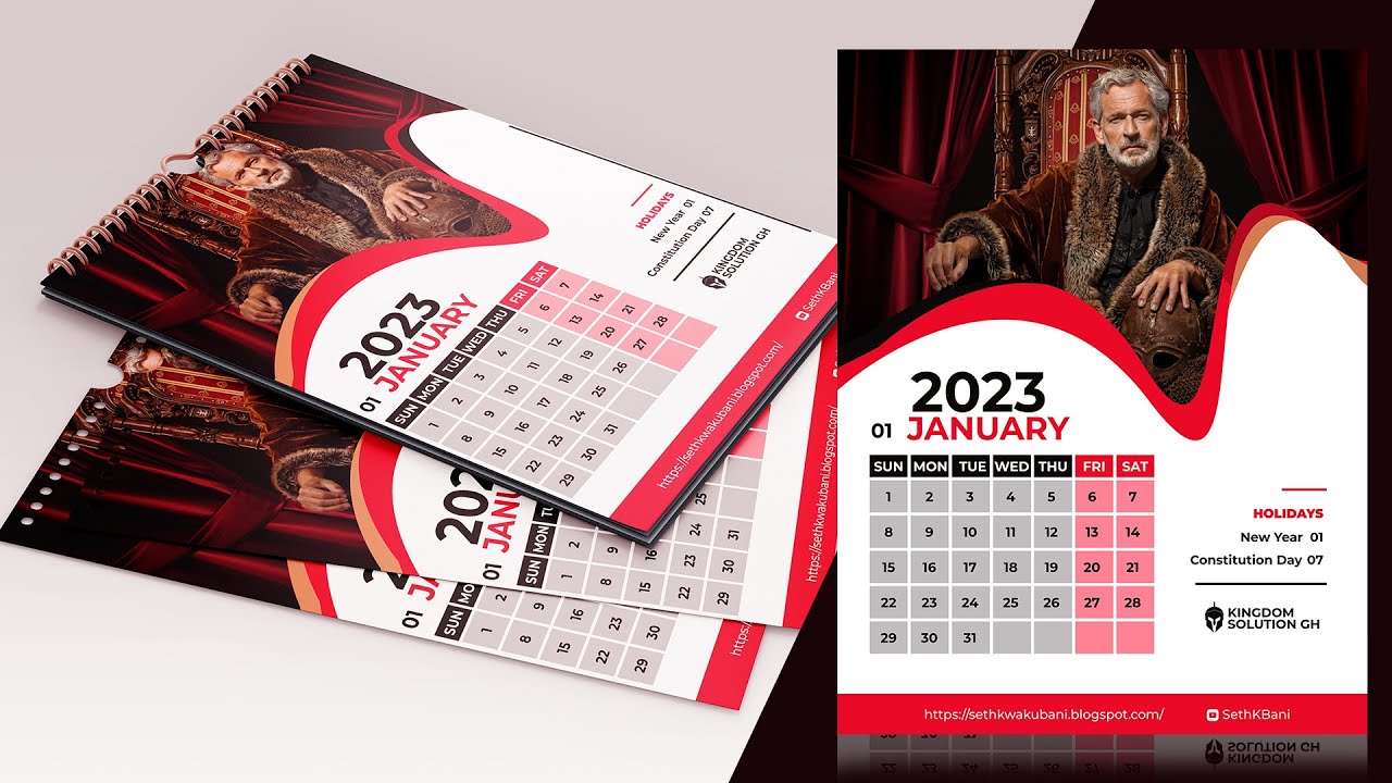 How to make a CALENDAR in Photoshop | 2023 tutorial | Calendar Design ...