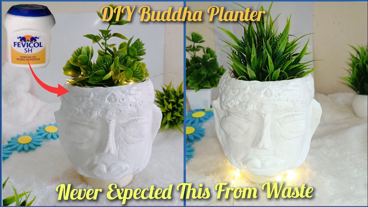 DIY Buddha planter from Fevicol Bottle 😱| Plastic bottle craft ideas 😍 ...