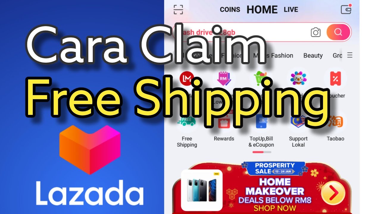Cara Claim Free Shipping Lazada - YouTube