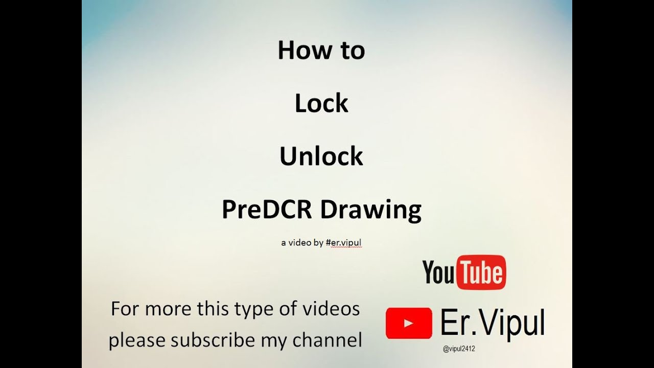 How to lock/unlock drawing in PreDCR #building #plan #predcr # ...