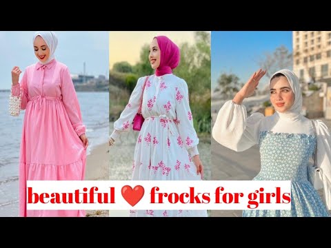 long frock designs with hijab // beautiful ️frocks for muslim girls ...