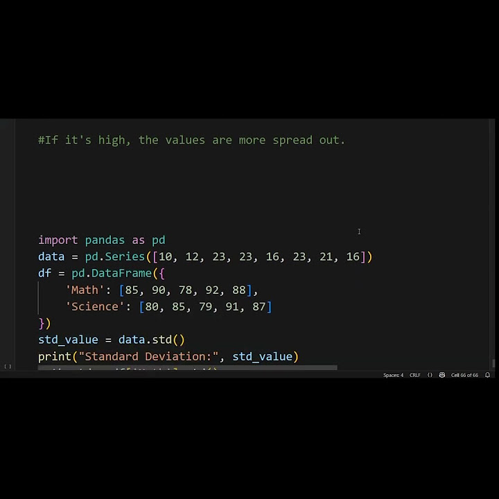 standard deviation finding in python - YouTube