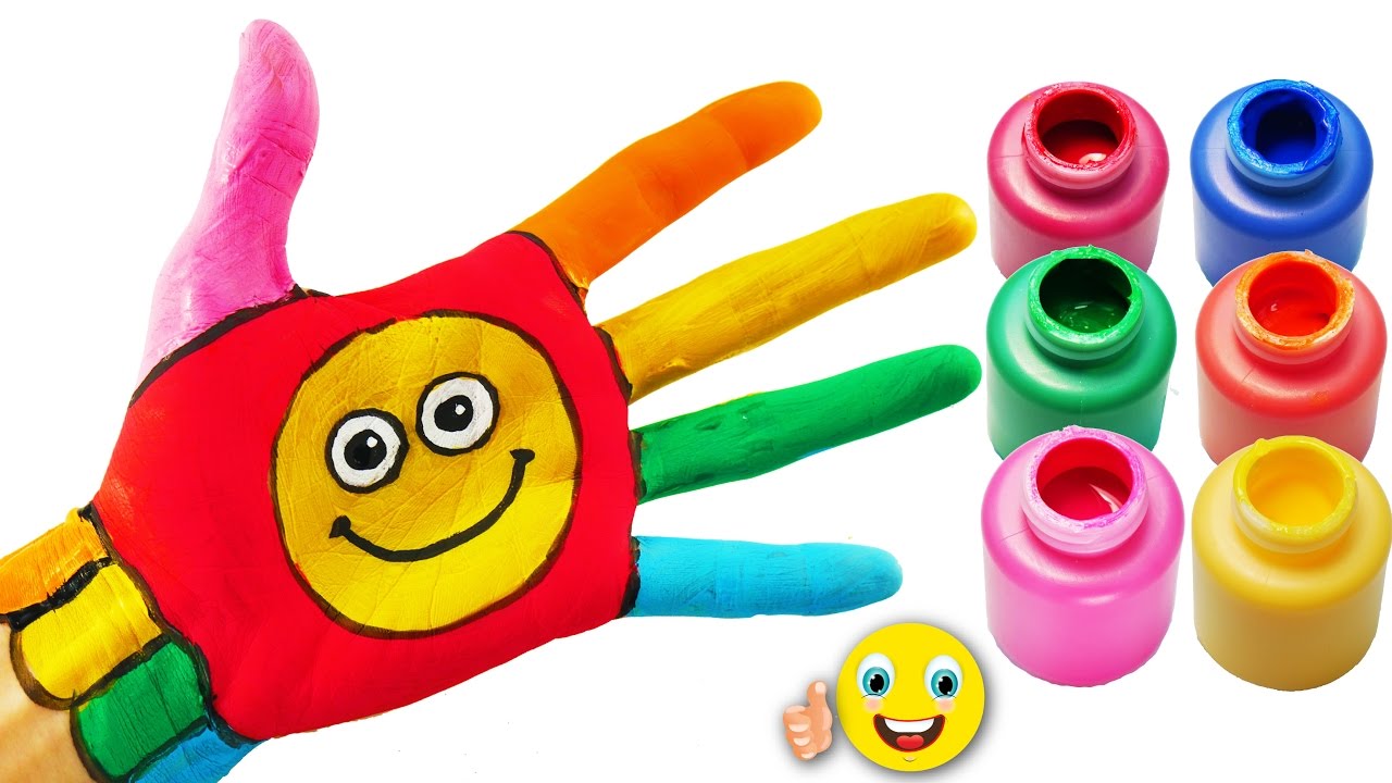 Children Learn Colors Hand Paint Play Doh Smiley Faces for Children ...