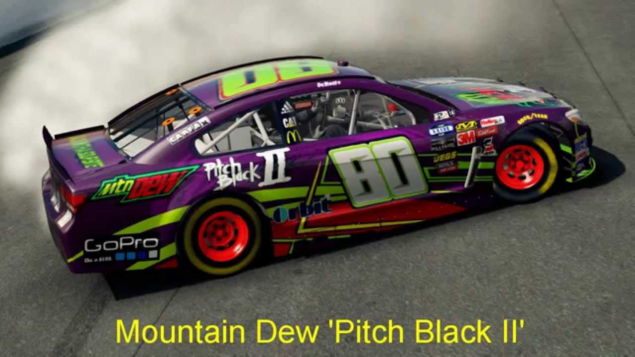 Nascar 14/15- Mtn Dew 'Pitch Black II' Custom Car - YouTube