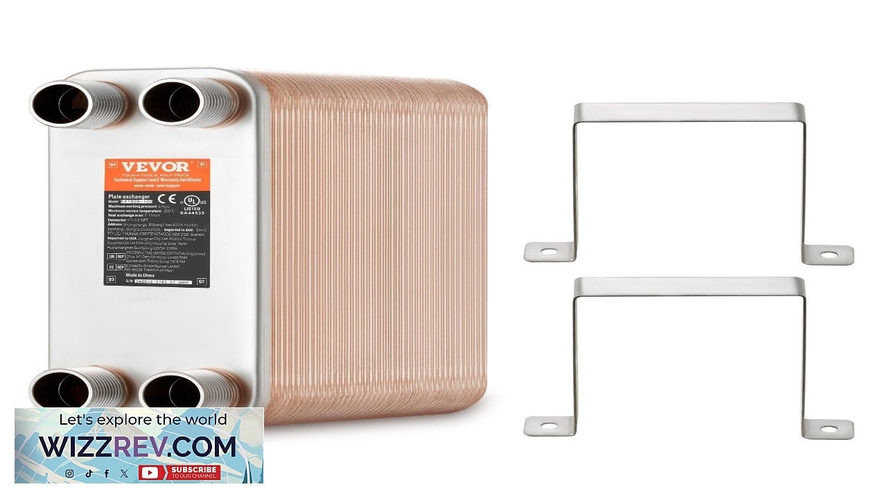 VEVOR Heat Exchanger 5"x 12" 80 Plates Brazed Plate Heat Exchanger ...