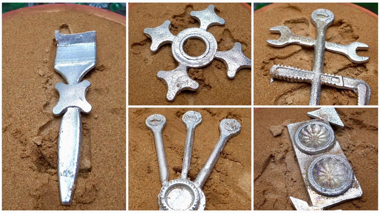 The art and crafts of metal casting in sand from metal smelting - YouTube