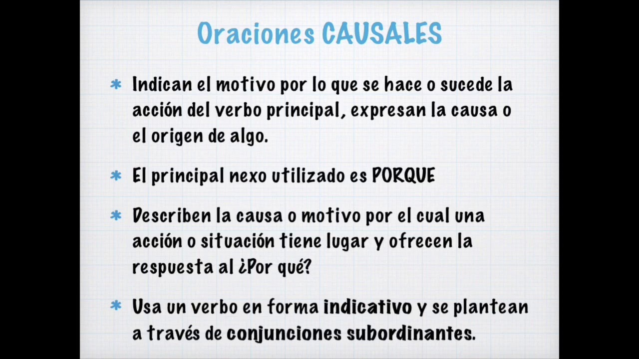 Oraciones condicionales, causales y consecutivas - YouTube