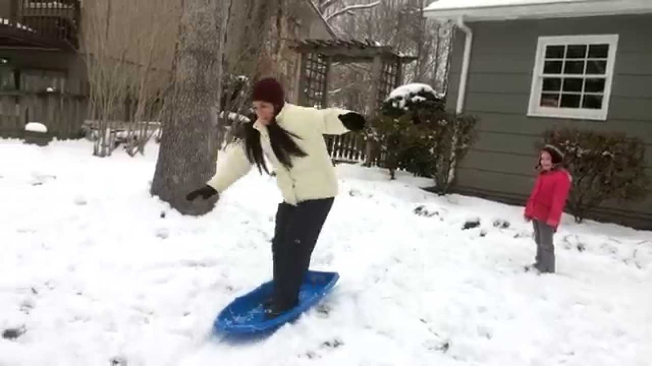 Backyard Sled Surfing - YouTube