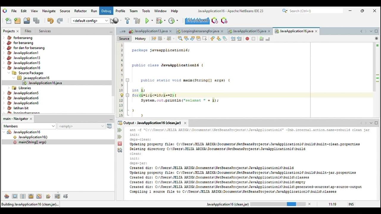 Pemrograman komputer aplikasi java materi Looping for dan for bersarang ...