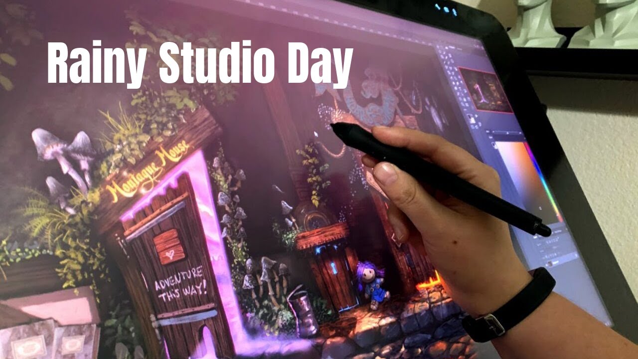 Rainy Day in the Studio - working on art for my website. - YouTube