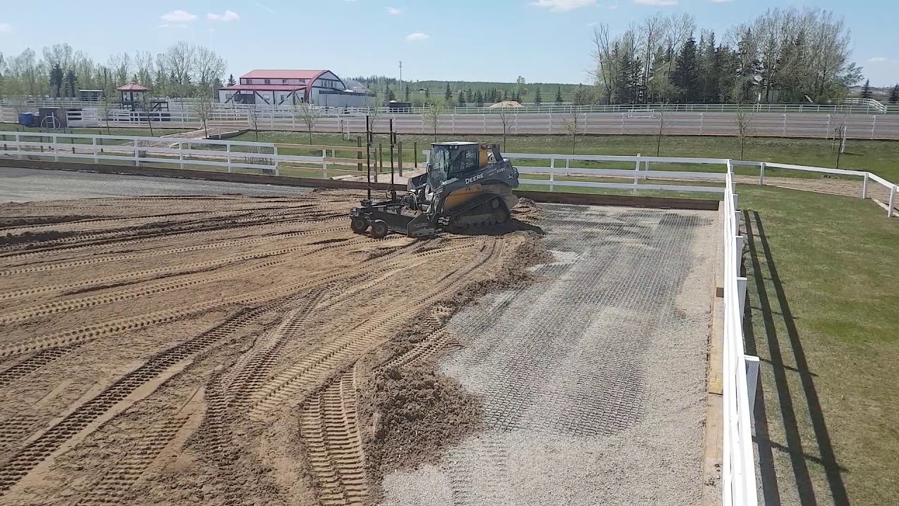 Laser Grading Riding Arenas and Gravel - YouTube