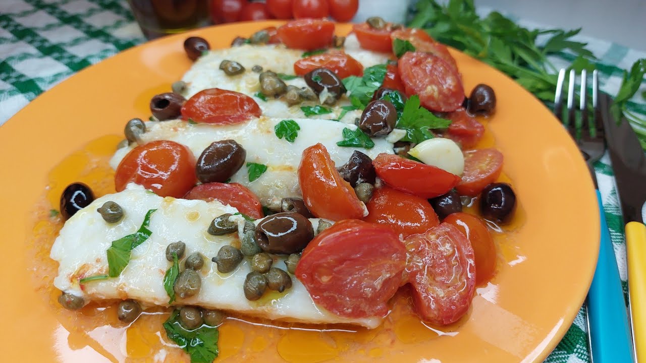 Merluzzo alla mediterranea | secondo facile e veloce - YouTube