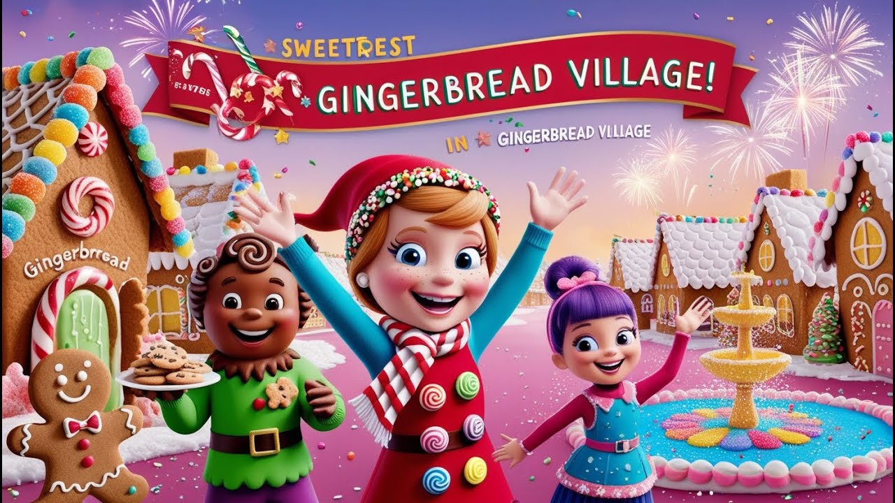 The Gingerbread Village Celebration | Fun 3D Animated Kids Video # ...