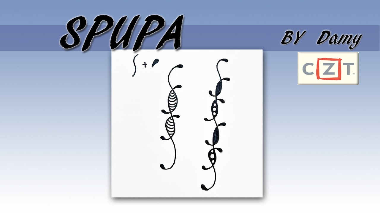 如何畫一般圖樣How to draw the Tangle Pattern SPUPA - YouTube