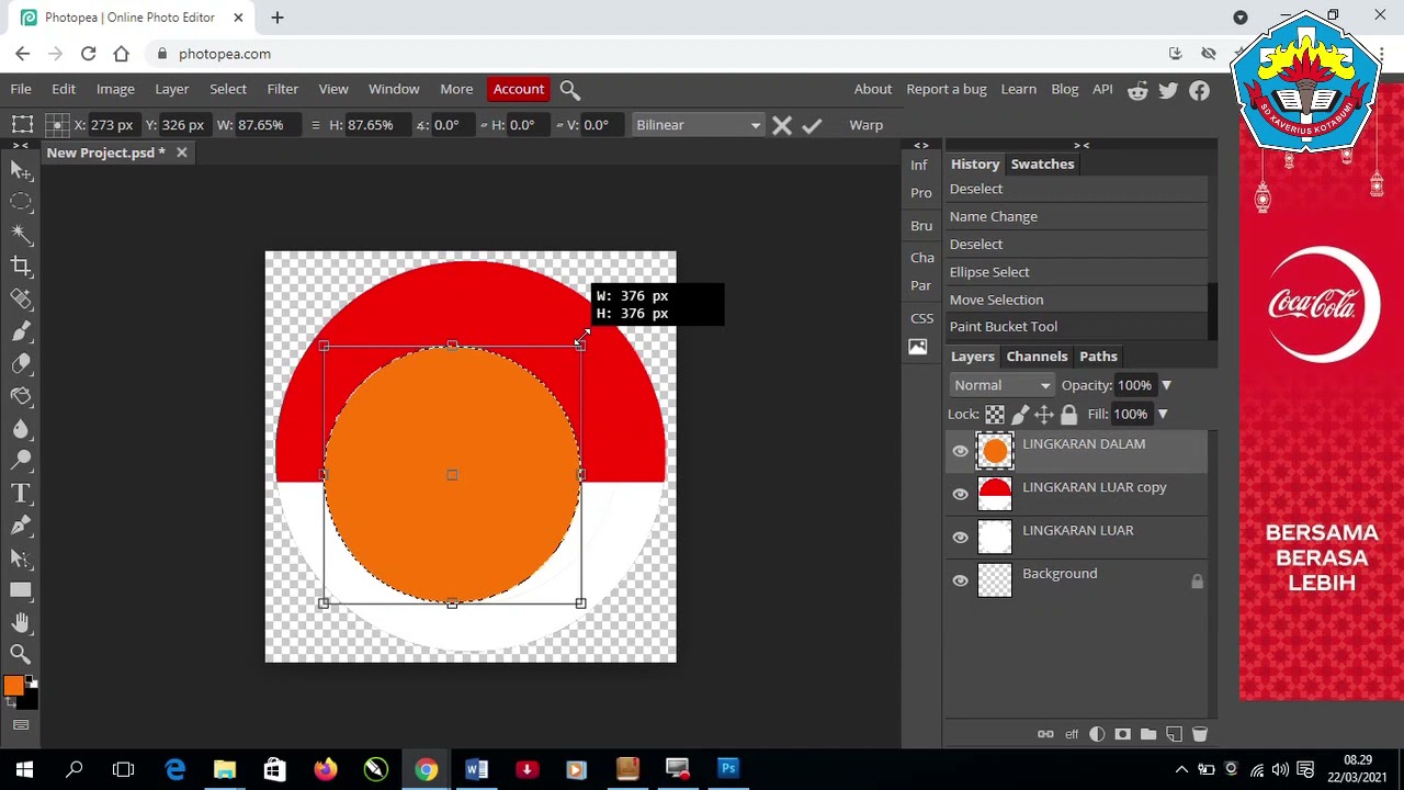 TUTORIAL PHOTOPEA MEMBUAT LOGO - YouTube