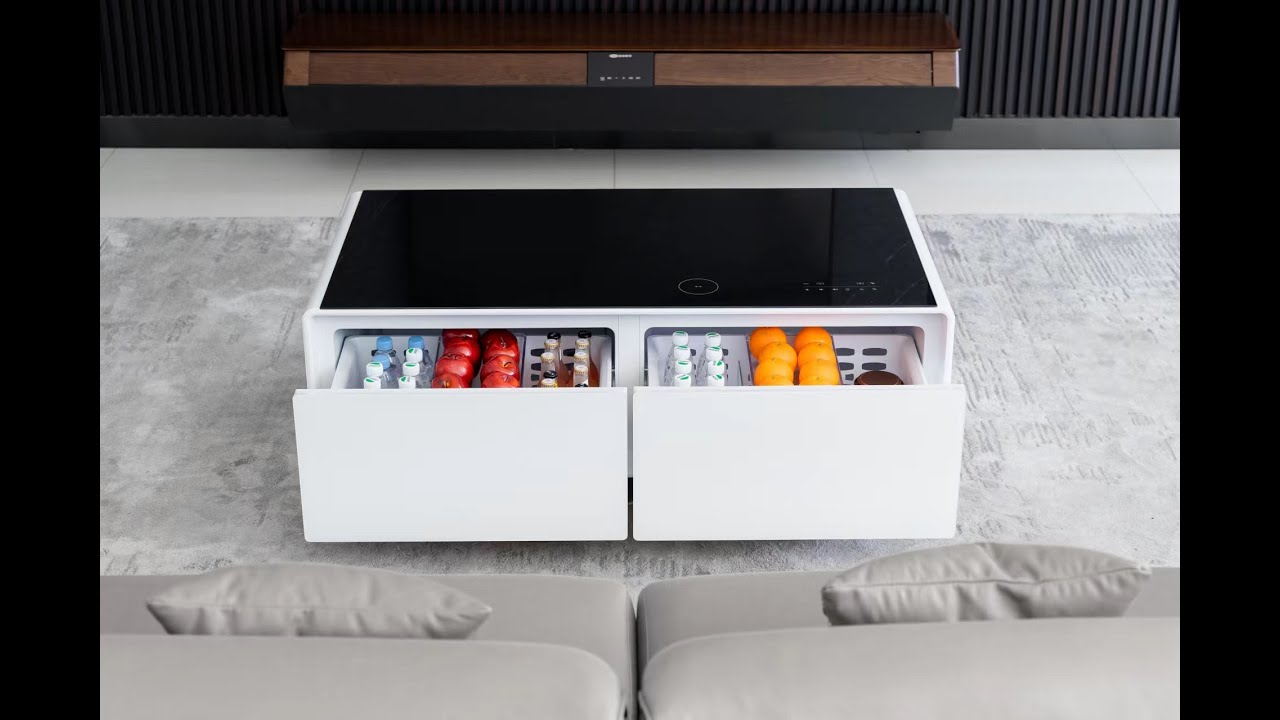 Lazybar Smart Coffee Table Control Panel Operations - YouTube