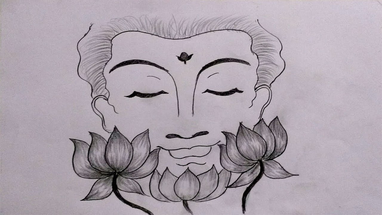 How to draw lord buddha face drawing step by step for beginners |buddha ...