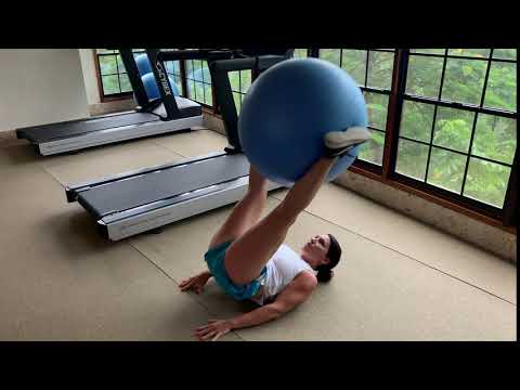 Stability ball reverse crunch - YouTube