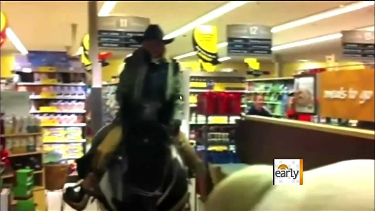 The Early Show - Cowboys arrested for riding horse in Safeway - YouTube