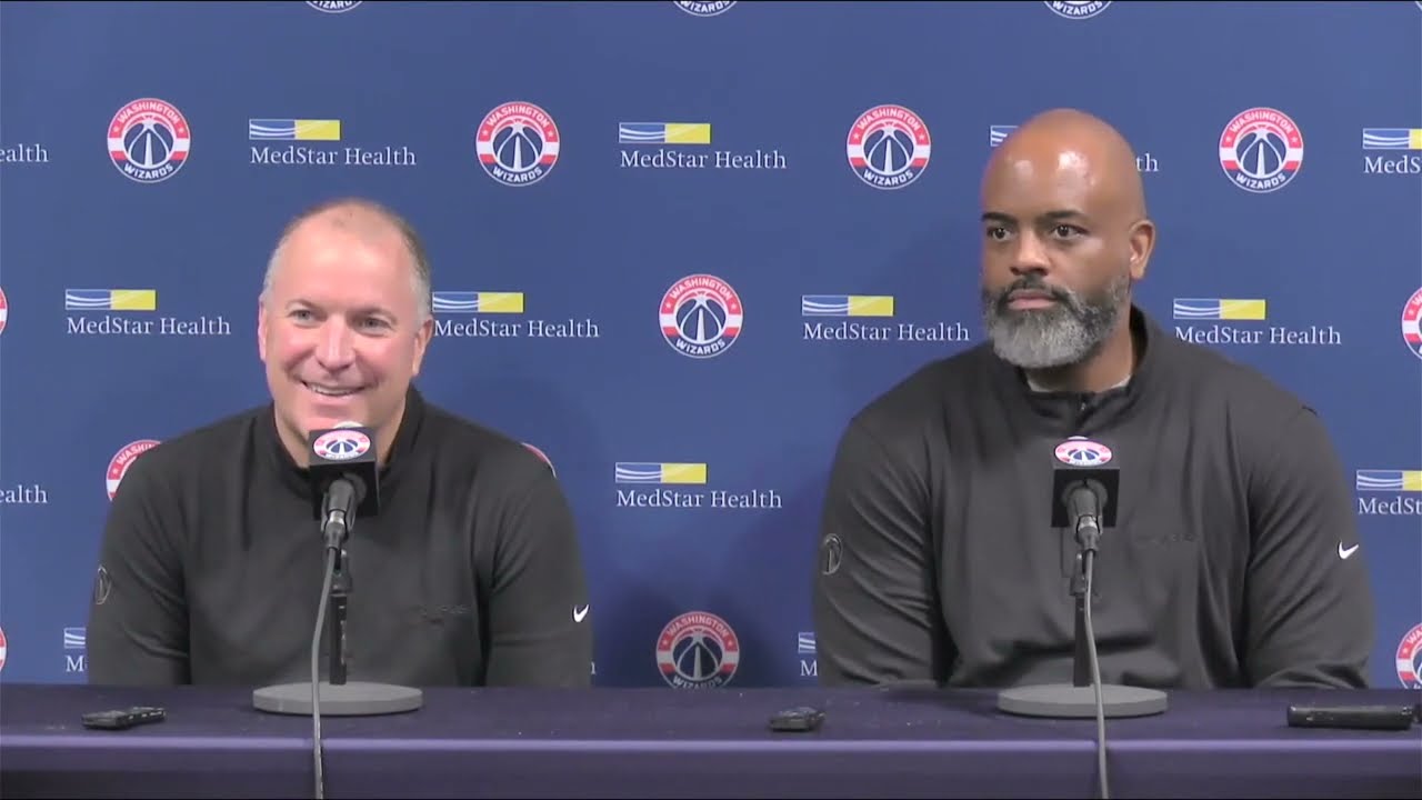 Washington Wizards general manager Tommy Sheppard and head coach Wes ...