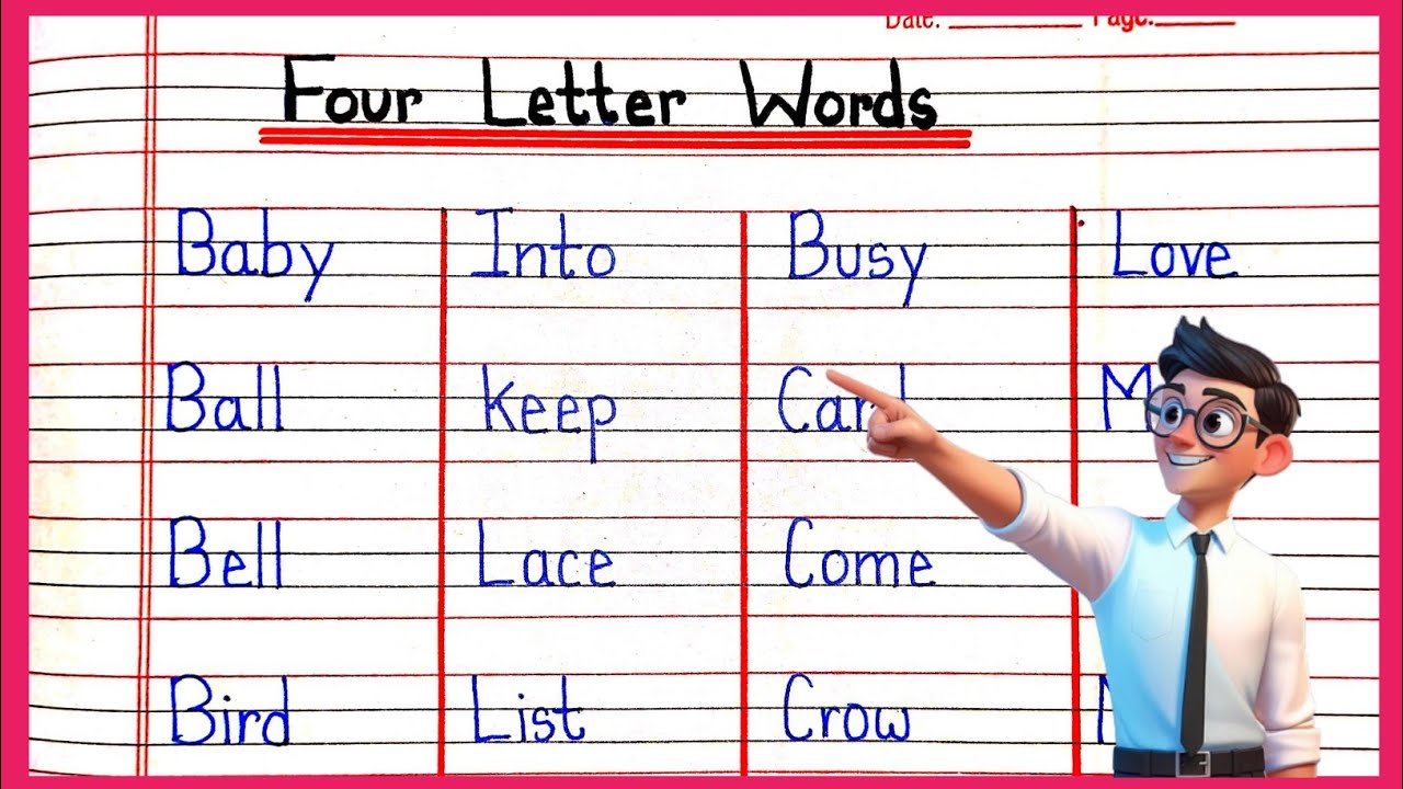 Four letter words In English || Learn phonics || Four Letter words ...