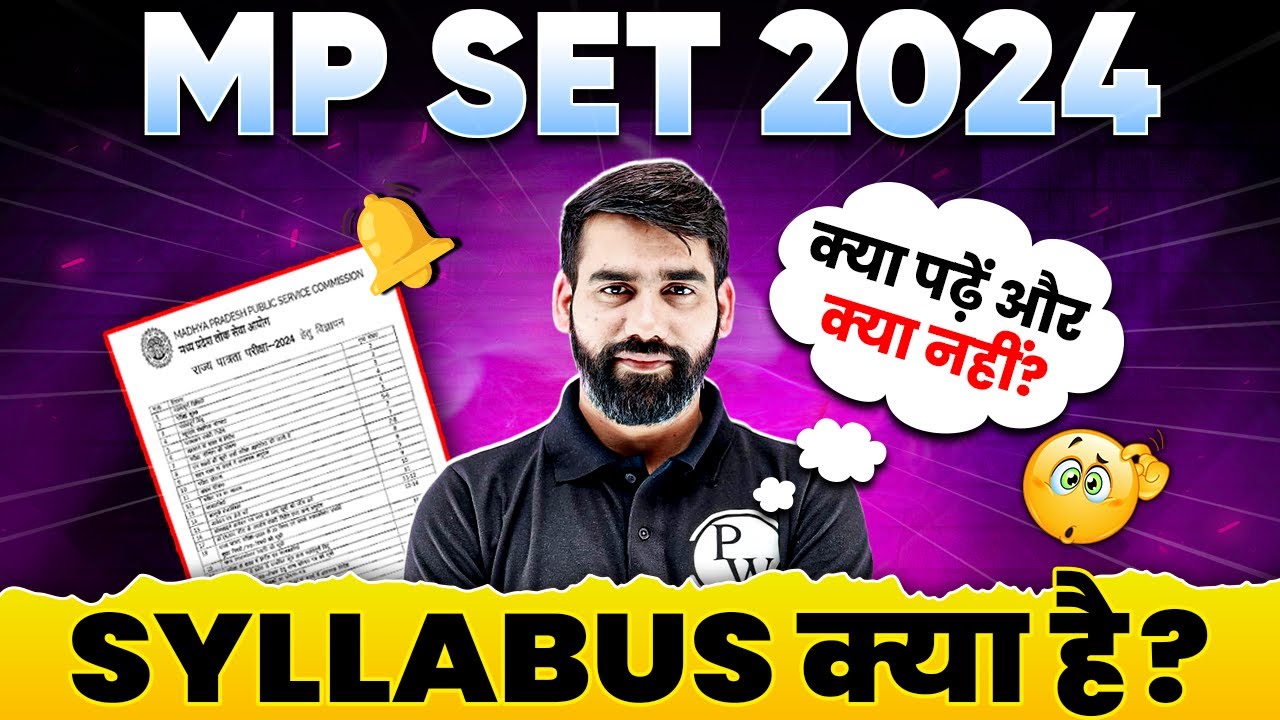 MP SET 2024: Complete Syllabus Discussion and Strategy to Crack MP SET ...