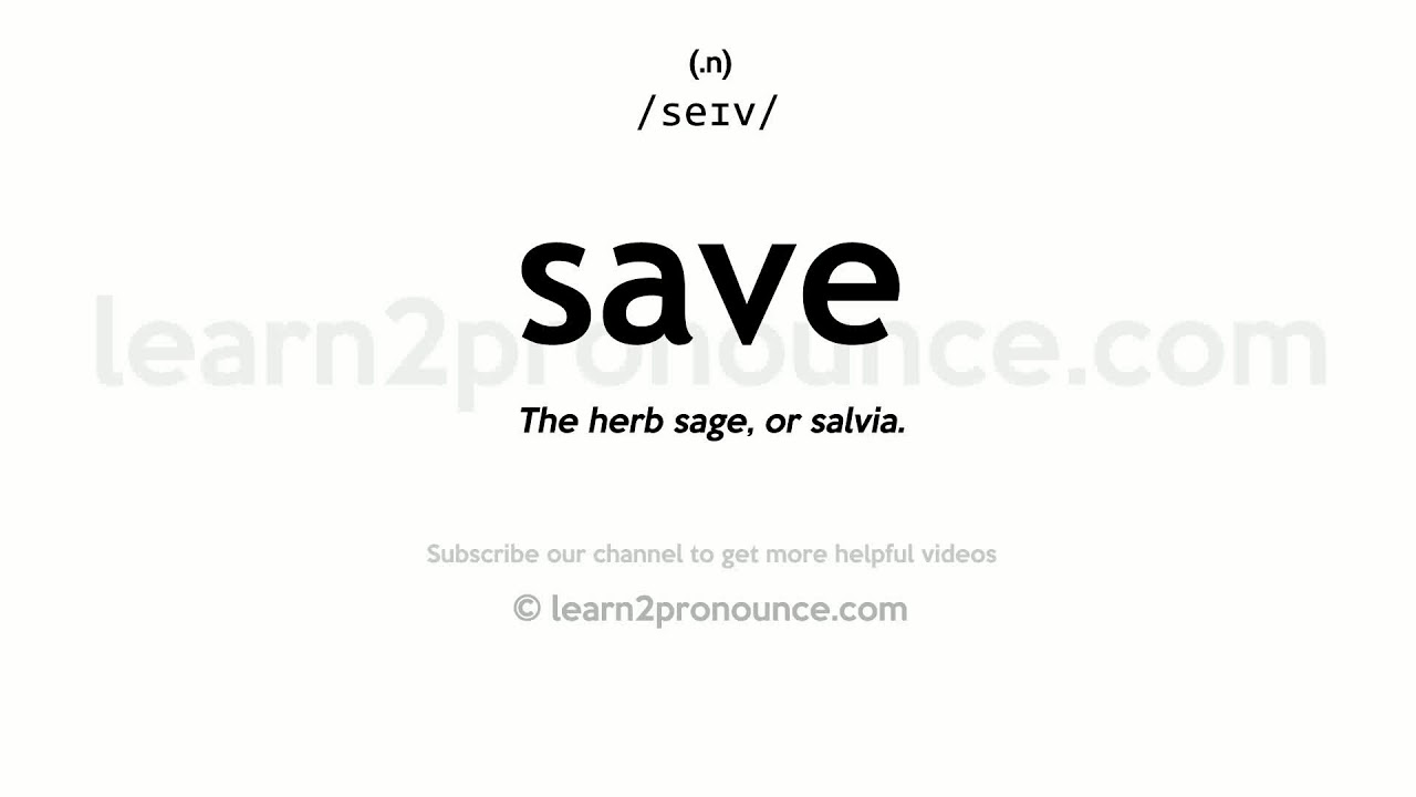 Pronunciation of Save | Definition of Save - YouTube