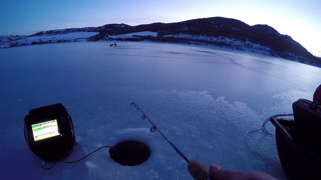 Ice fishing Pineview Reservoir Utah - YouTube