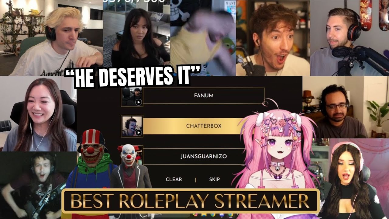 Streamers VOTE and REACTION to Chatterbox' Nomination for Best Roleplay ...