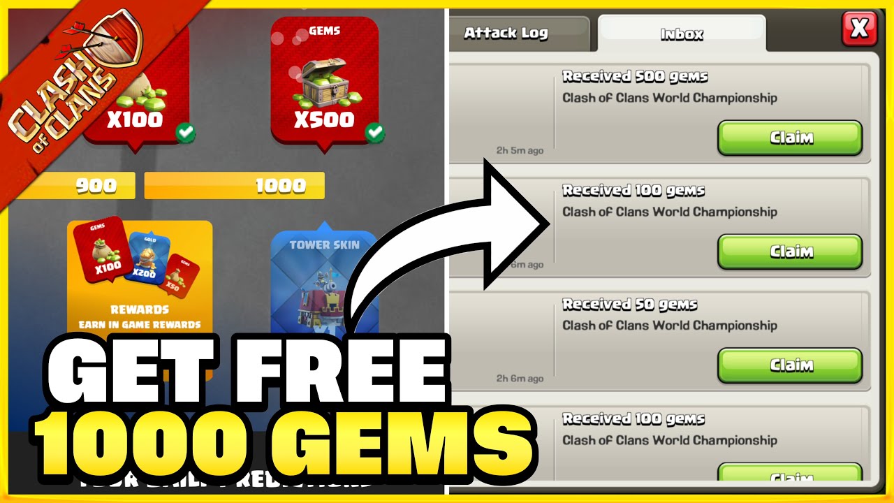 Coc Free Gems Event | Coc Free Gems App 2022 | Clash of Clans Free Gems ...