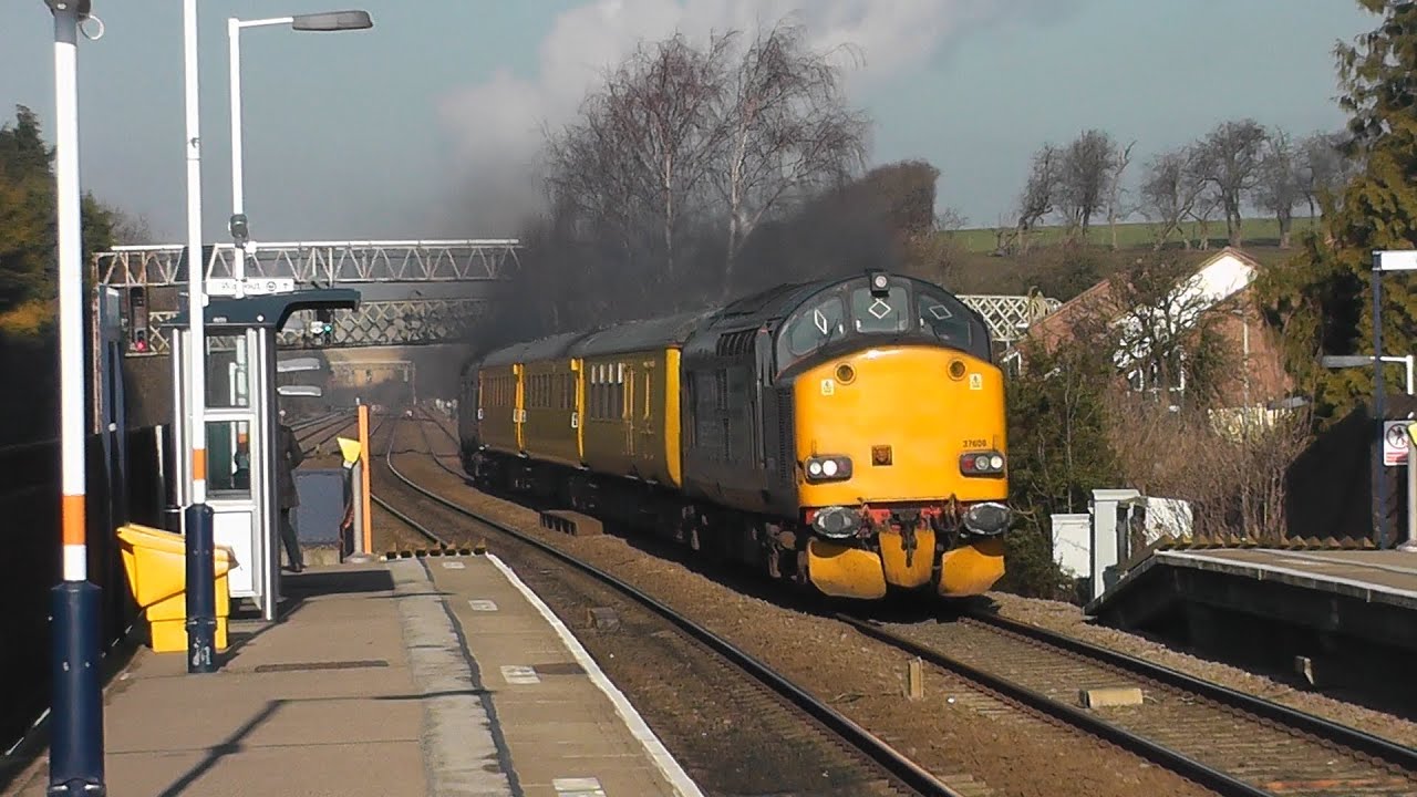 37608 TNT 37603 Test Train at Sileby LEGEND DRIVER! Thrash, Clag, Tones ...