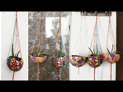 Hanging Coconut Shell Planter || Hanging Plants Decoration Ideas || DIY ...