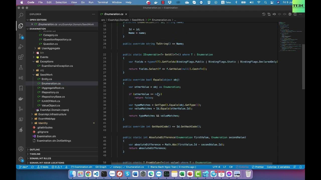 Bài 17: Thiết kế domain Entity - App trắc nghiệm với DDD, MongoDB và Blazor | TEDU - YouTube