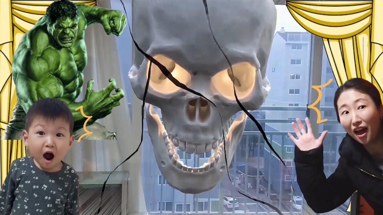 해골이 나타났다! 슈퍼히어로 헐크를 소환해서 물리쳐요! 해골 외계인 무섭지않아! 할로윈 신비아파트 Skeleton is ...