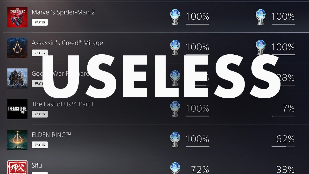 Platinum Trophies are USELESS in 2024 - YouTube