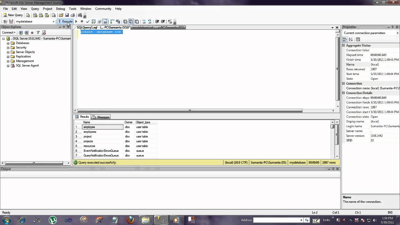 sql server 2008 create database & tables.mp4 - YouTube