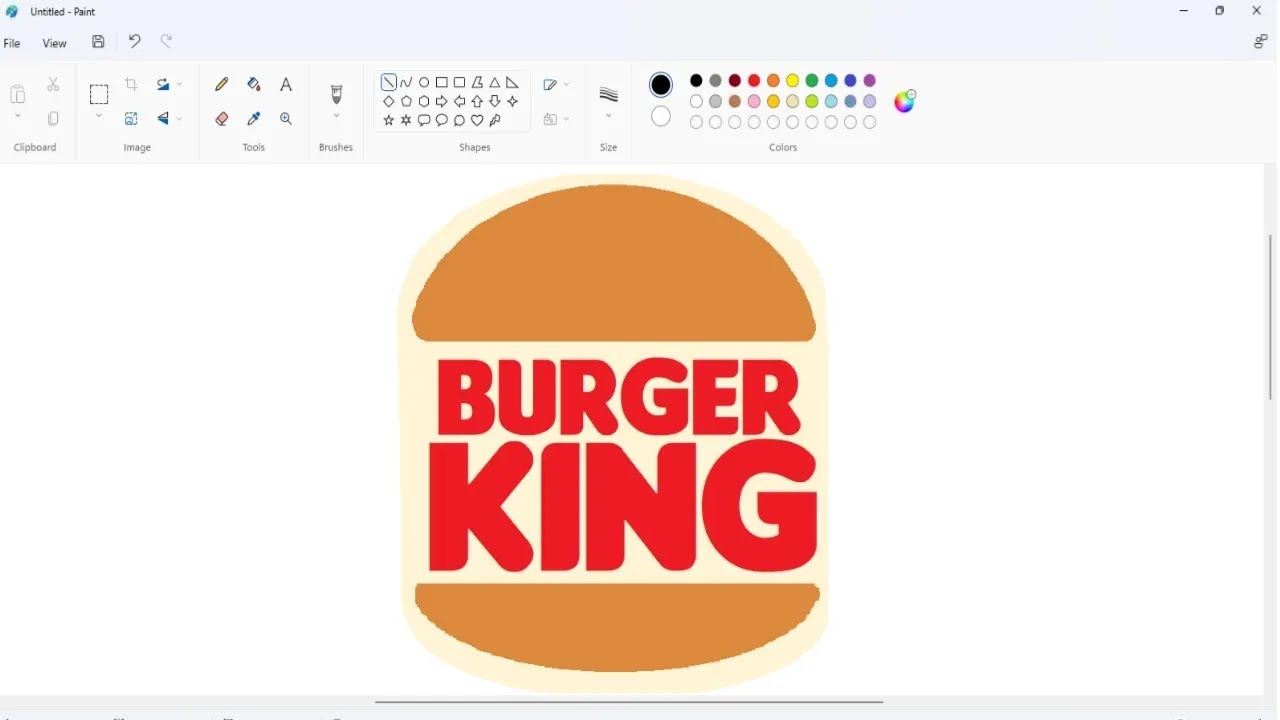 🔴How to draw a Burger King logo using MS Paint | Drawing# ...
