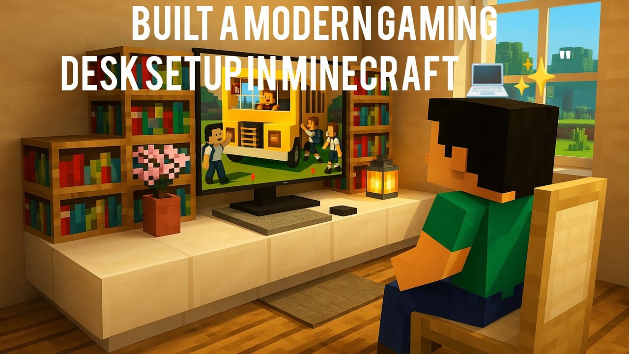 Built a Modern Gaming Desk Setup in Minecraft 💻 - YouTube