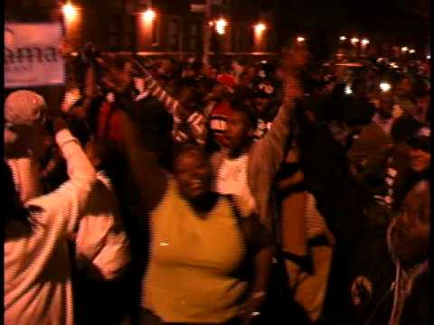 Obama Street Party, 2008 US Presidential Election Night, Brooklyn New ...