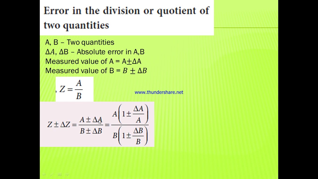 Physics class11/propagation of errors/part8 - YouTube