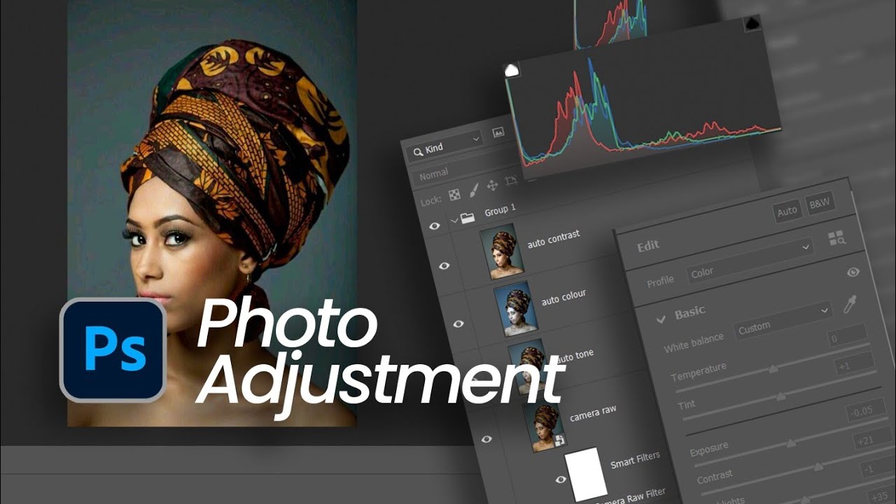 Photo Adjustment in Photoshop for Beginners #photoshop - YouTube