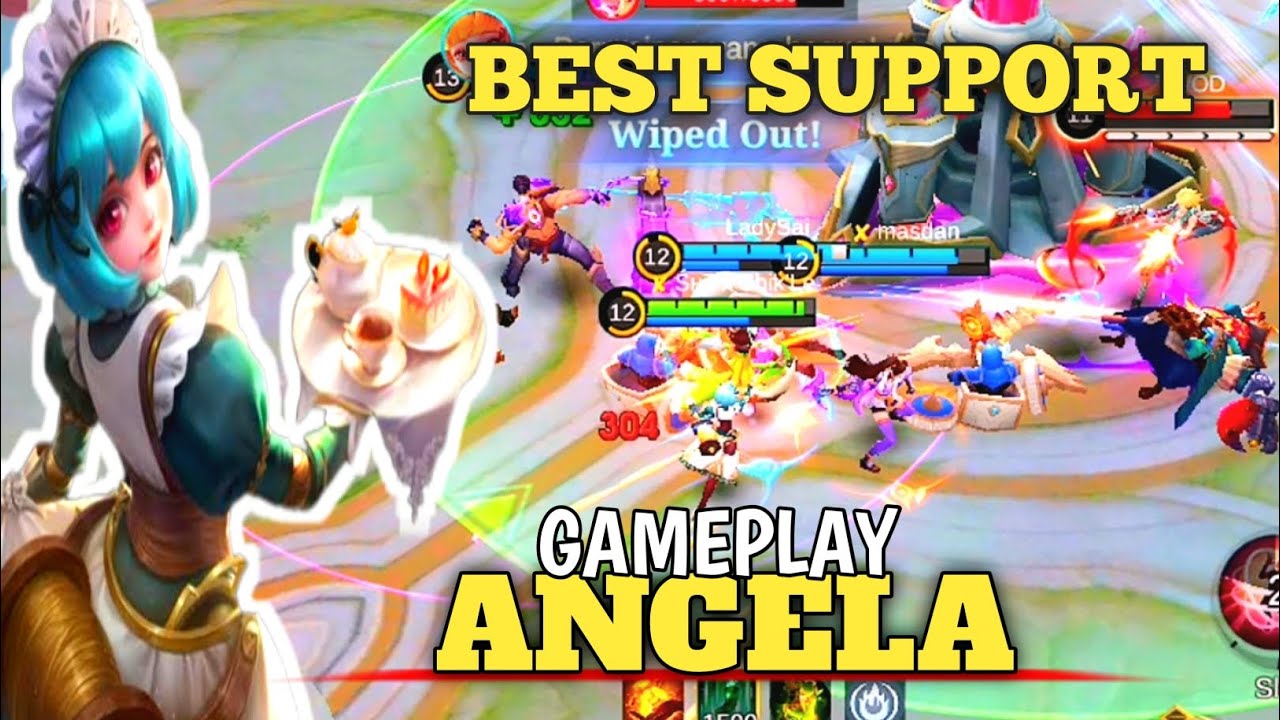 GAMEPLAY ANGELA || BEST SUPPORT BUILD MAGE FULL DAMAGE || MOBILE LEGEND ...