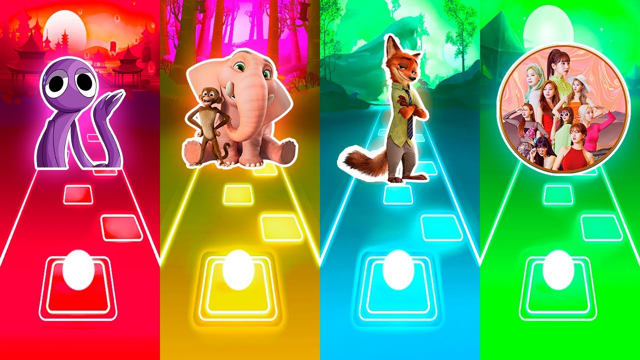 Rainbow Friends Purple vs Jungle Beat vs Fox Zootopia vs Twice | 🤪 ...