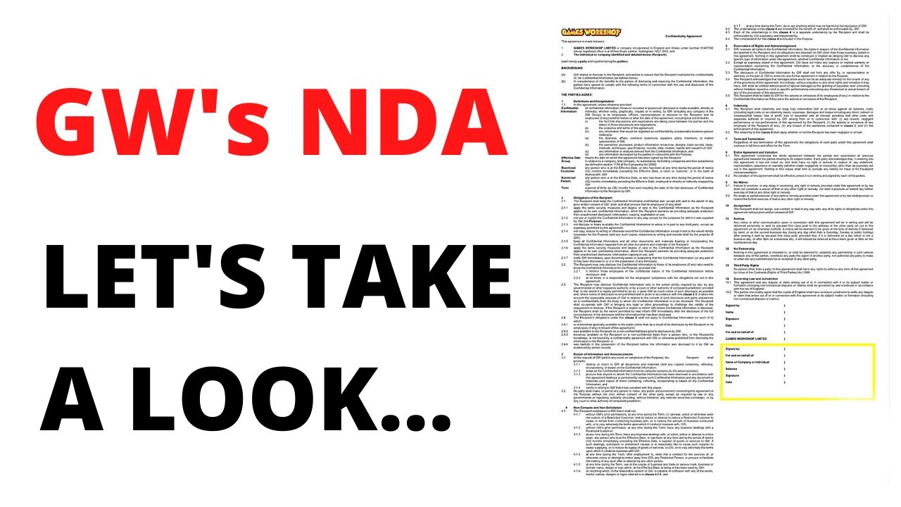 Leaked Games Workshop NDA - What's the Cost of Free Stuff? - YouTube