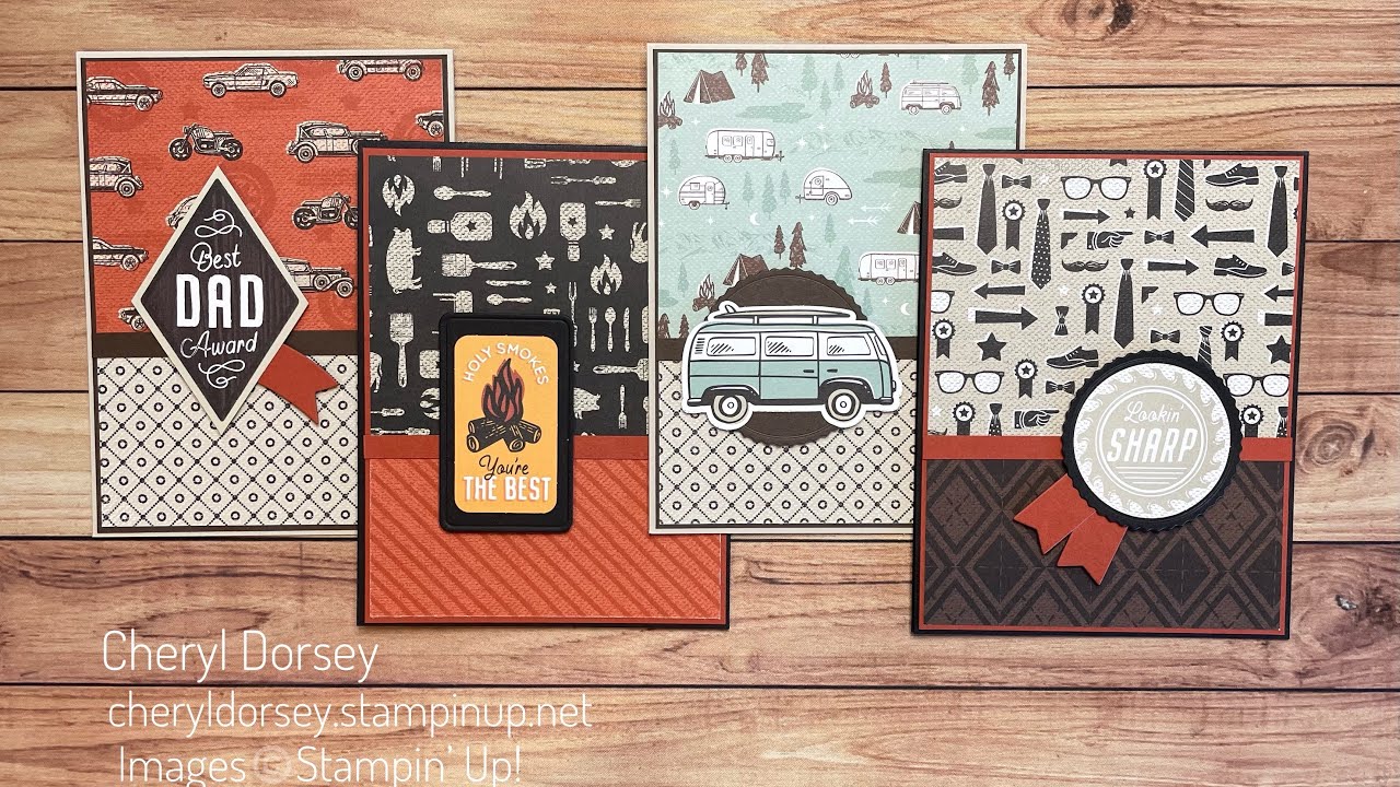 Create Fantastic Masculine Cards with He’s The Man Suite from Stampin ...