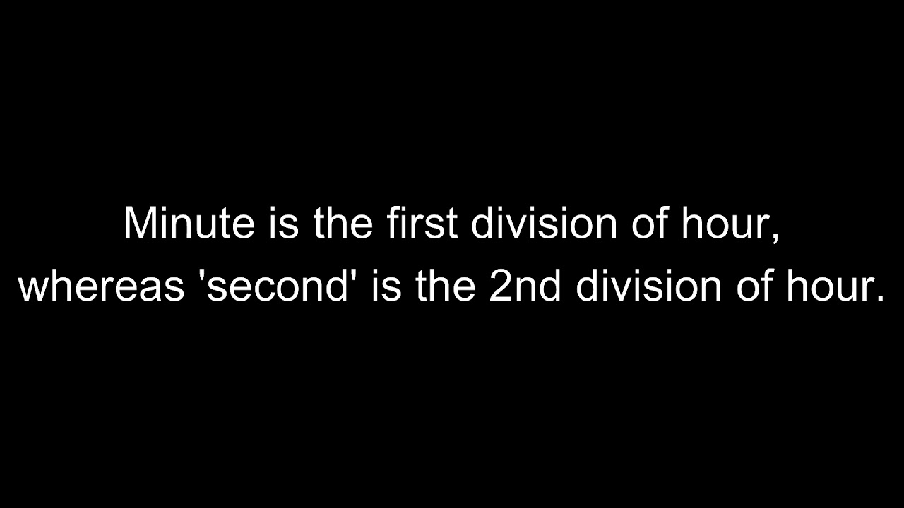 The Awesome fact of SECOND. - YouTube