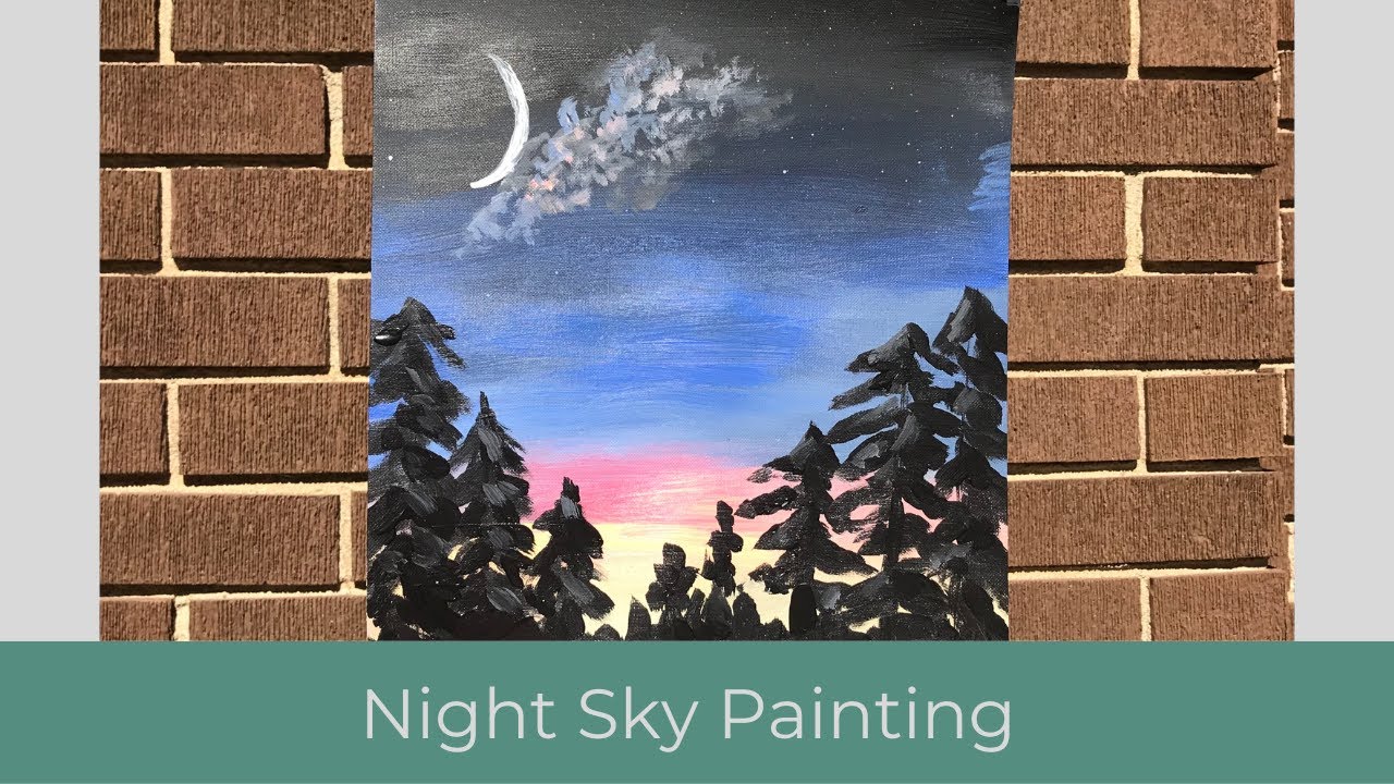 Easy Sunset Moon Sky Painting - YouTube