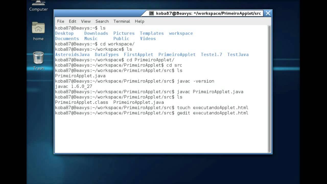 Primeiro Java Applet (Programando, compilando, executando) - YouTube