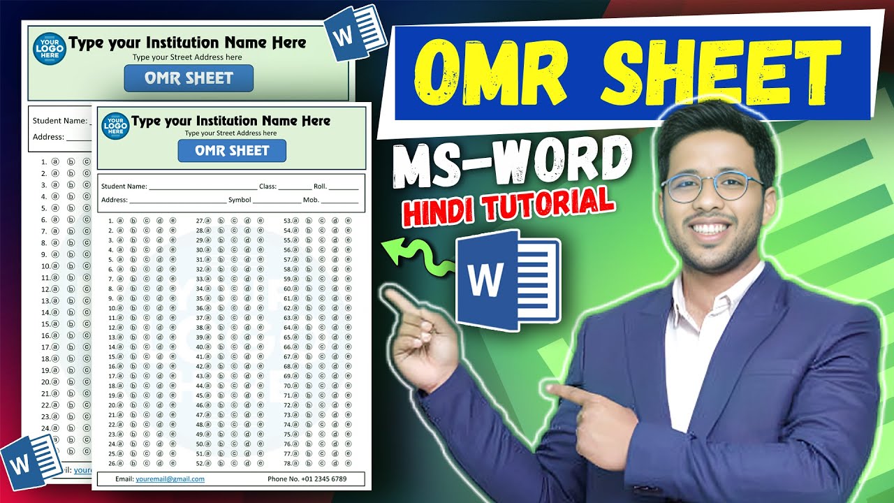 Make A OMR Sheet In MS Word | How to Make a OMR Sheet In MS Word ? omr ...